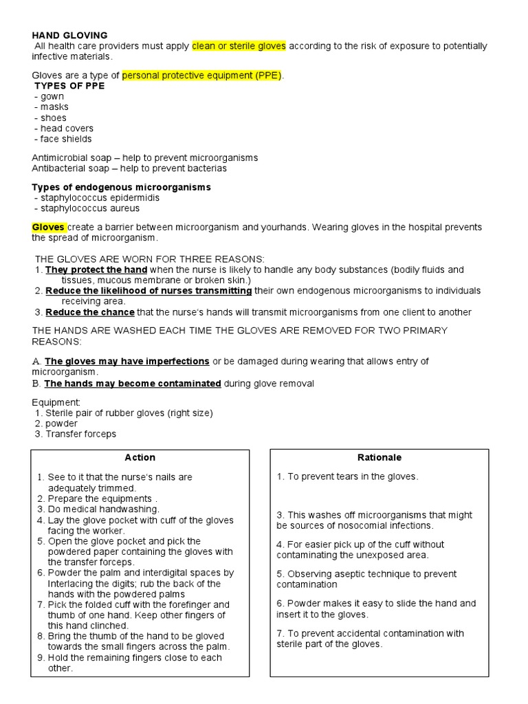 Hand Gloving | PDF | Hand Washing | Hospital Acquired Infection