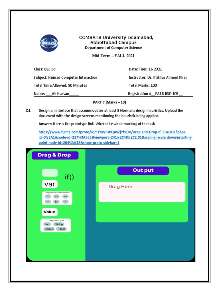 Mid Term Lab AnswerSheet | PDF | User Interface | Computing