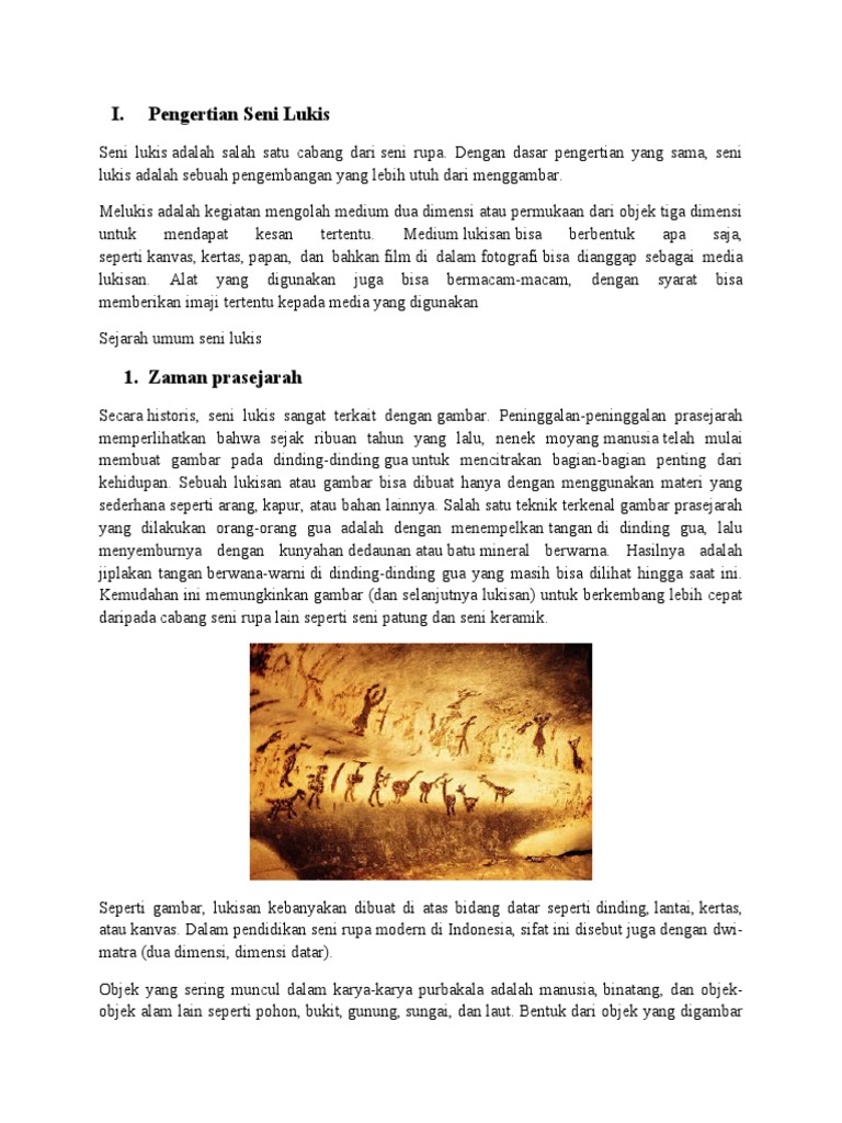 Sejarah dan Perkembangan Seni Lukis | PDF