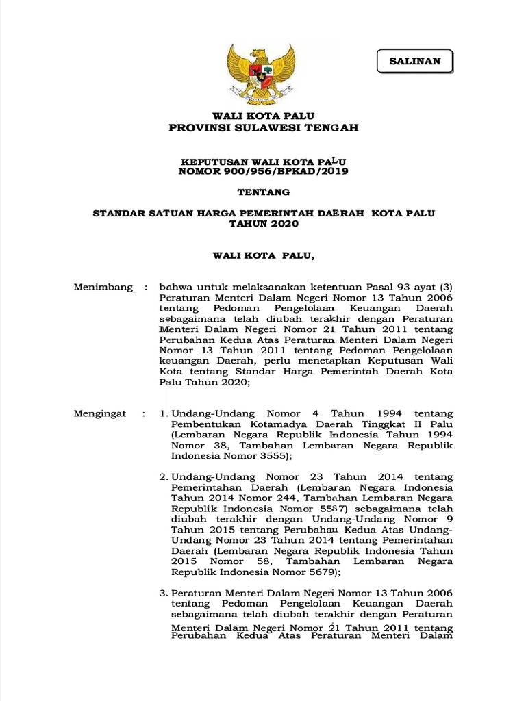 pdf-standar-satuan-harga-material-kota-palu-2021 | PDF