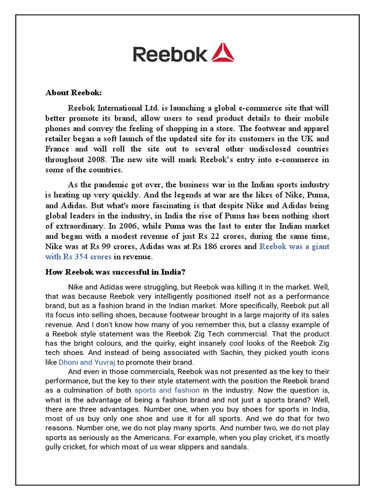 Reebok ECOM (DA-1) | PDF | Adidas | Sneakers