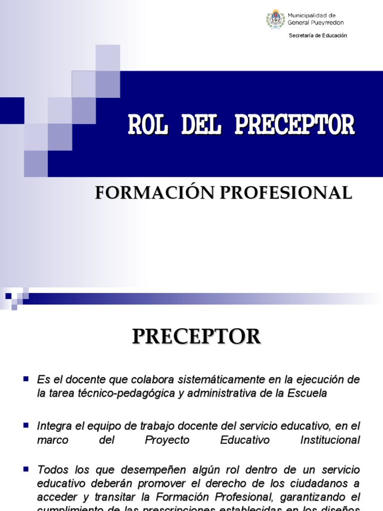 Rol Del Preceptor | PDF | Maestros | Enseñando