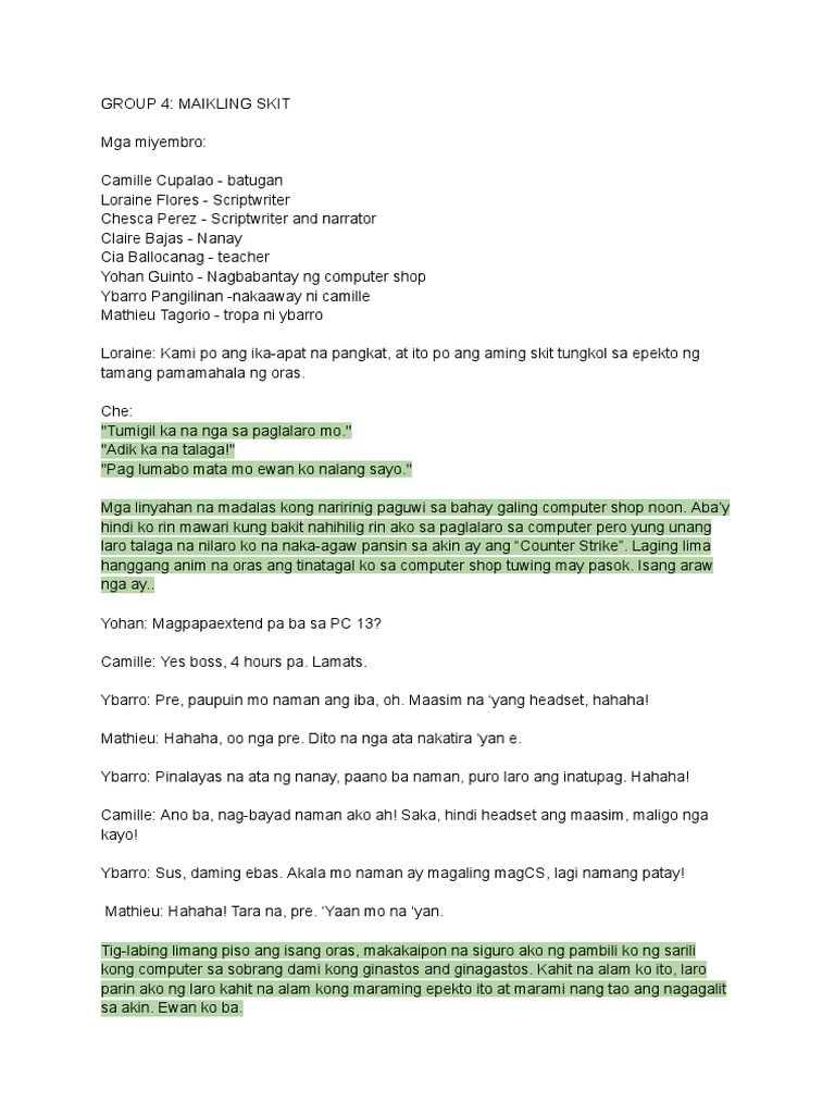 Maikling Skit (Puppet) | PDF