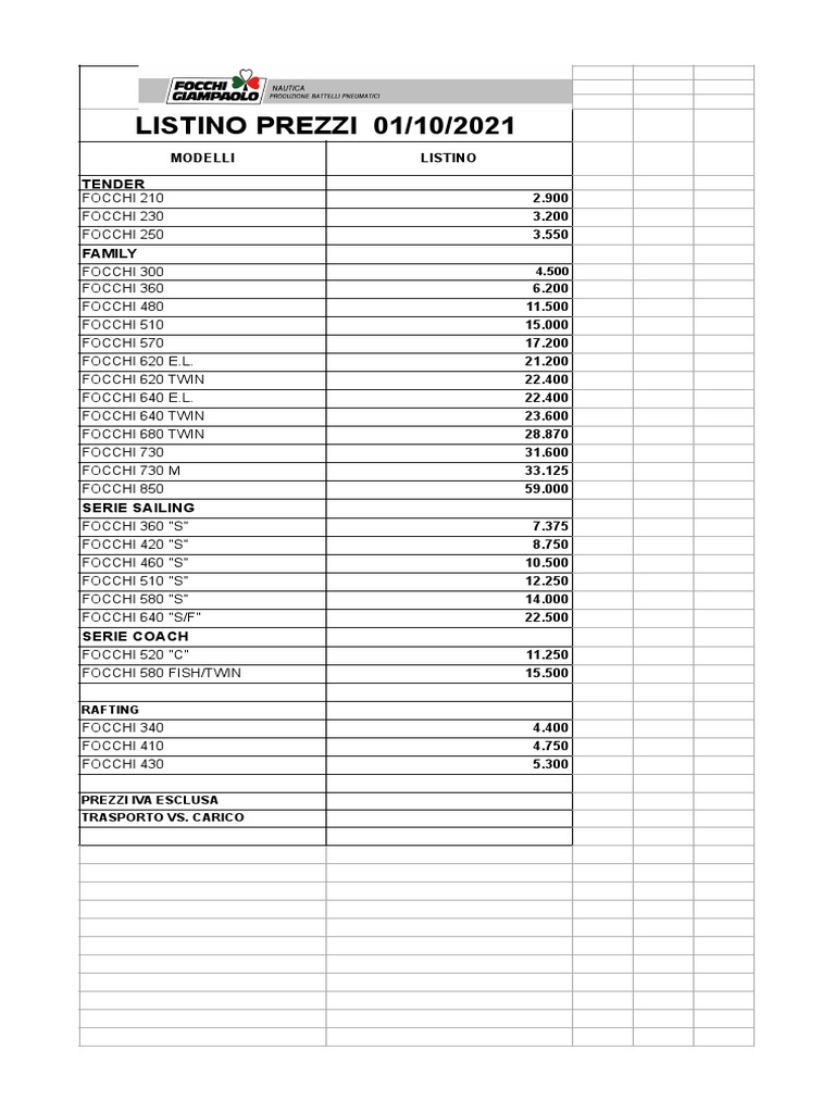 Listino Focchi | PDF