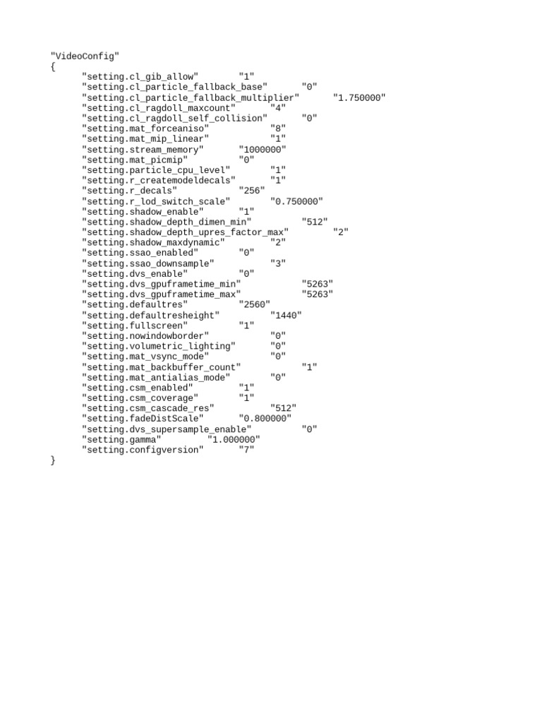 Videoconfig File For Apex Legends | PDF