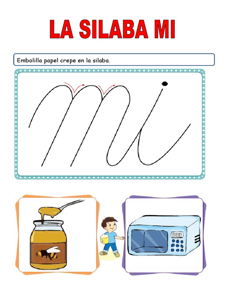 Actividades para la sílaba "mi" | PDF | Artes del Lenguaje y ...