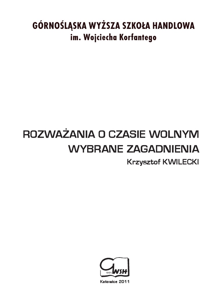 Czas Wolny.... Kwilecki Ksiazka | PDF