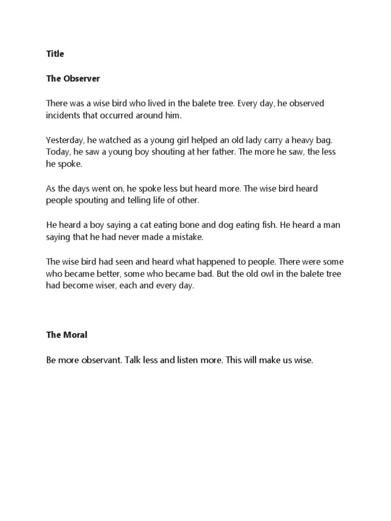 Title The Observer: Be More Observant. Talk Less and Listen More. This ...