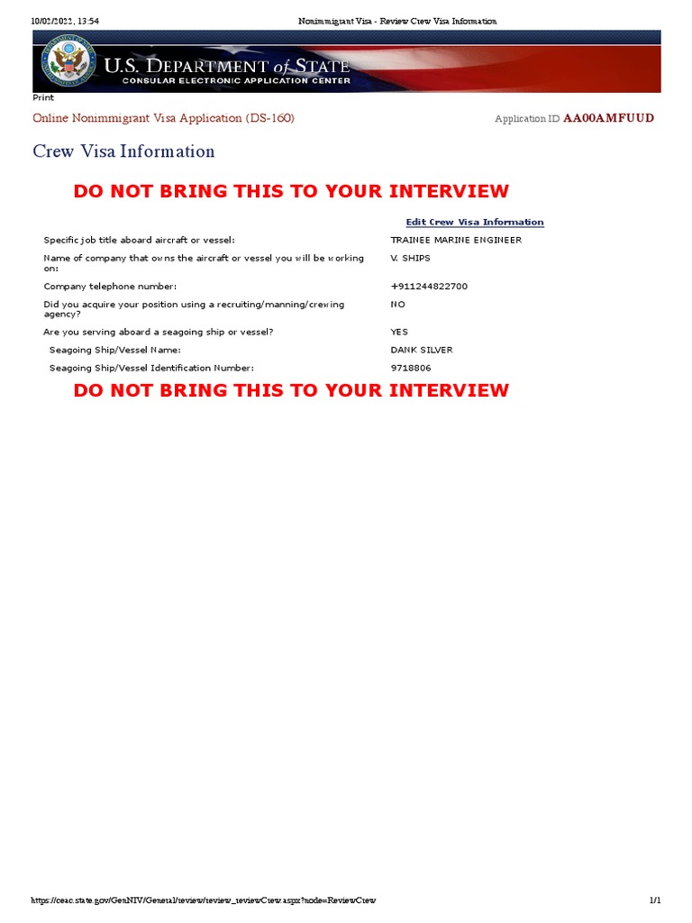 Crew Visa Application Guidelines | PDF | Business