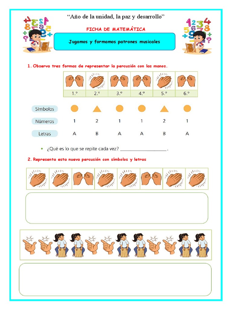 Ficha Mate Jue 20 Patrones Musicales 965727764 Prof Yessenia | PDF