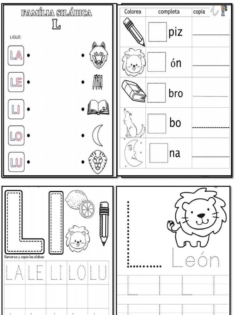 Ficha de La Silaba - L | PDF