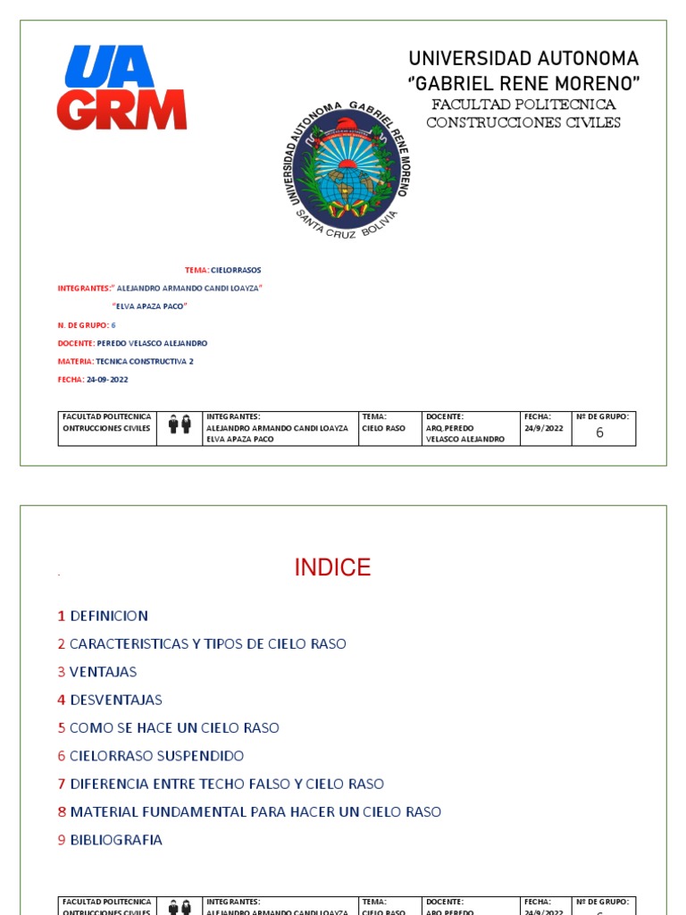 Grupo6, Cielo Raso. | PDF | Aislamiento térmico | Ingeniero civil Grupo6, Cielo Raso. | PDF | Aislamiento térmico | Ingeniero civil