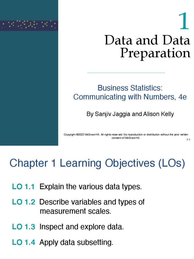 Chapter 1 Data and Data Preparation - Jaggia4e - PPT | PDF | Level Of Measurement | Probability ...