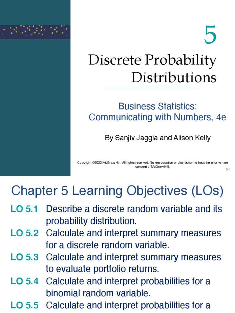 Chapter 5 Discrete Probalitity Dsitributions - Jaggia4e - PPT | PDF ...