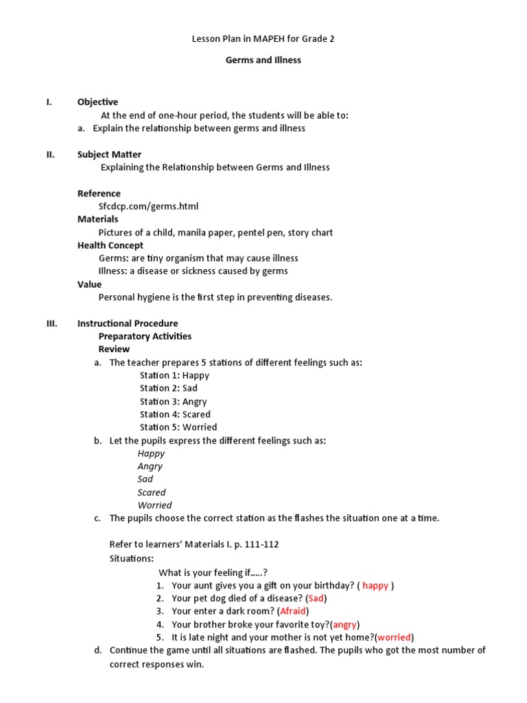 Lesson Plan in MAPEH For Grade 2 | PDF | Teachers