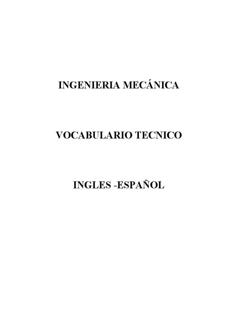 Mechanical Engineering GLOSSARY | PDF | Rodamiento (Mecánico ...