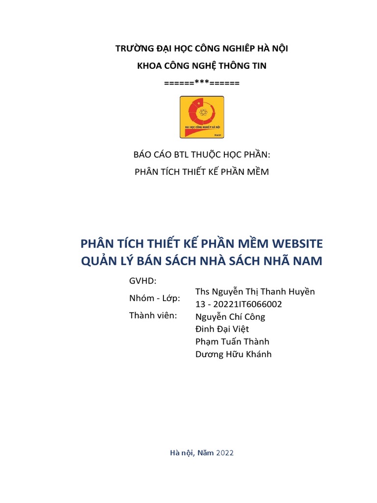 Nhom13 Lop20221IT6066002 BM03 Quyen PTTKPM | PDF