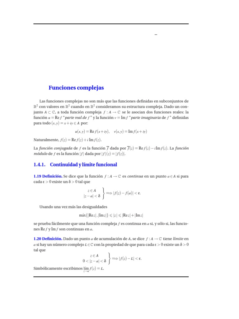 Variable Compleja 03 | PDF | Límite (Matemáticas) | Función (Matemáticas)