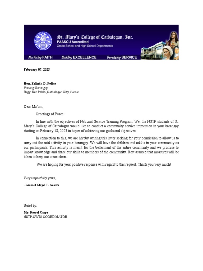 Communication Letter | PDF