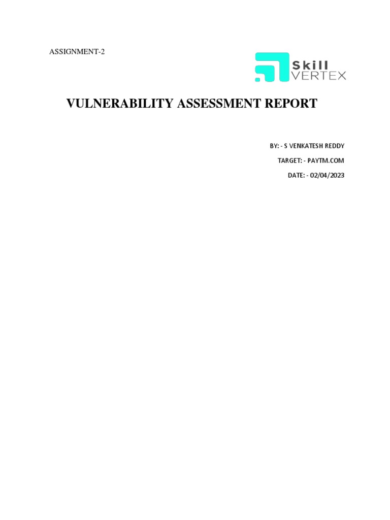 Vulnerability Assessment Report: Assignment-2 | PDF | Security ...