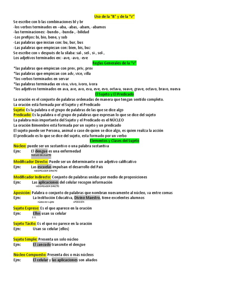 Núcleo Del Sujeto | PDF | Predicado (Gramática) | Asunto (gramática)