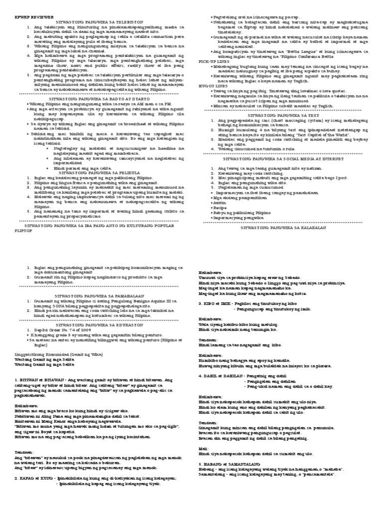 KPWKP Reviewer | PDF