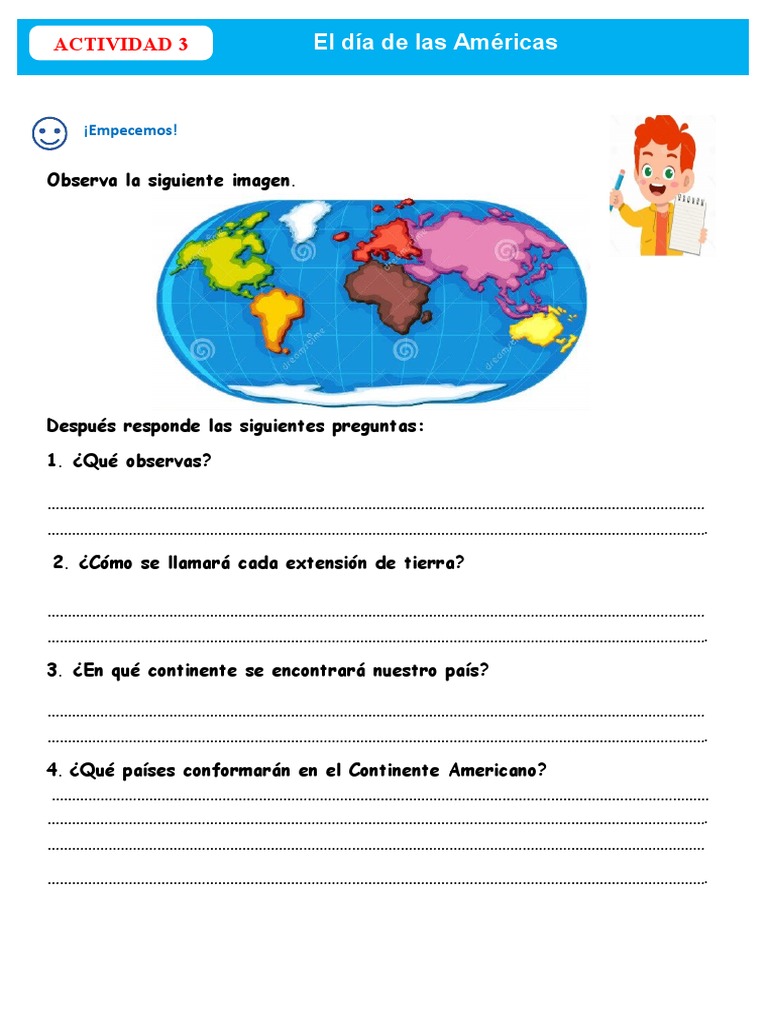 D3 A3 FICHA PS. El Día de Las Américas | PDF | Américas | América del Sur