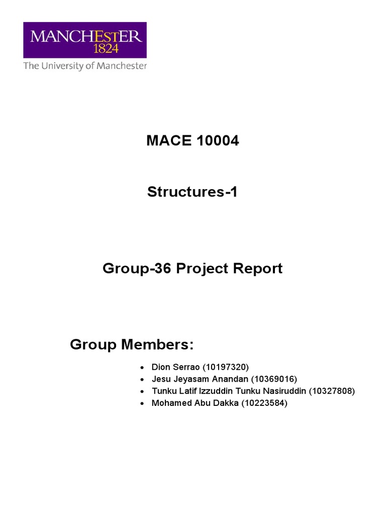 MACE 10004 Structures-1 | PDF | Bending | Physical Sciences