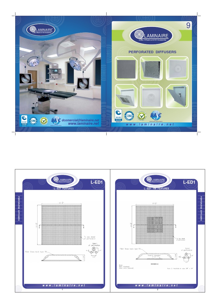 Laminair Perforated Diffusers Product Guide | PDF | Mechanical Engineering | Building Engineering