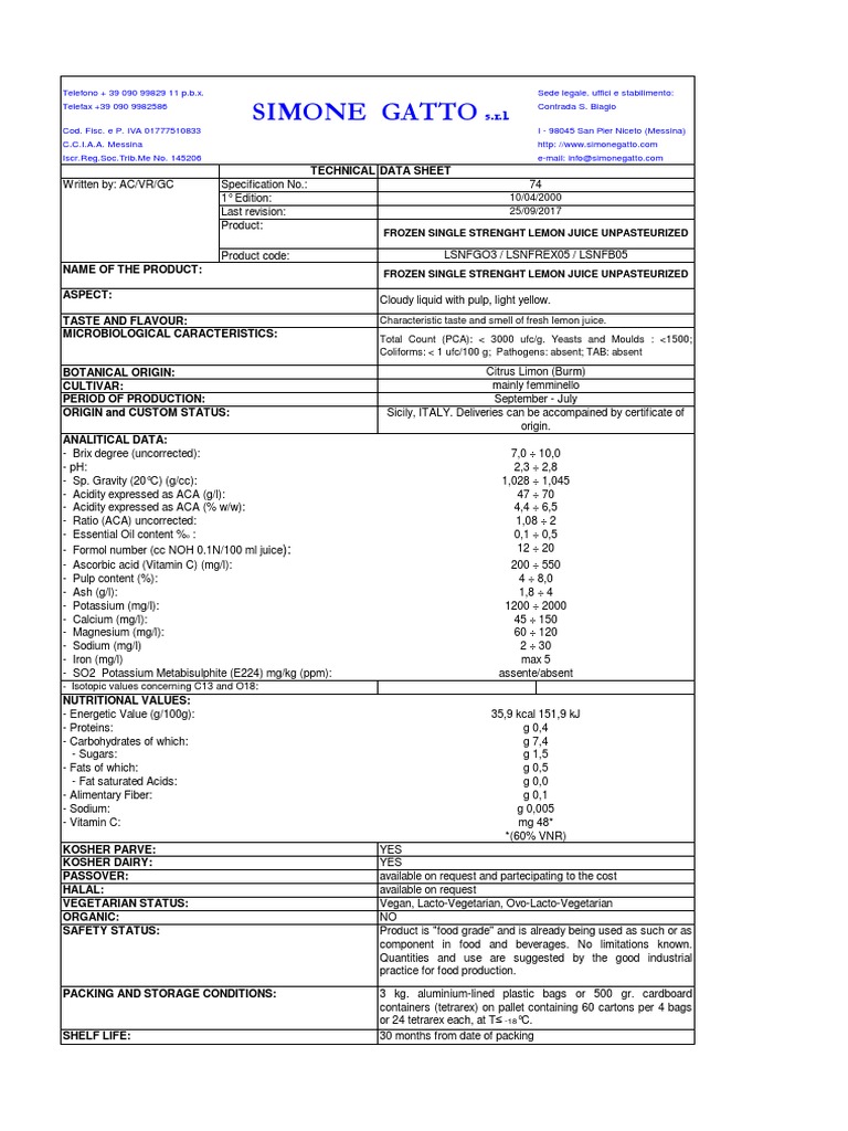 Citron Jaune Cap Fruit | PDF | Magnesium | Vegetarianism