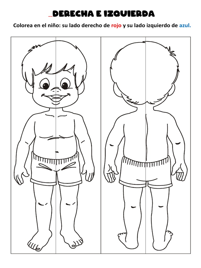 Derecha E Izquierda: Colorea en El Niño: Su Lado Derecho de y Su Lado Izquierdo de | PDF