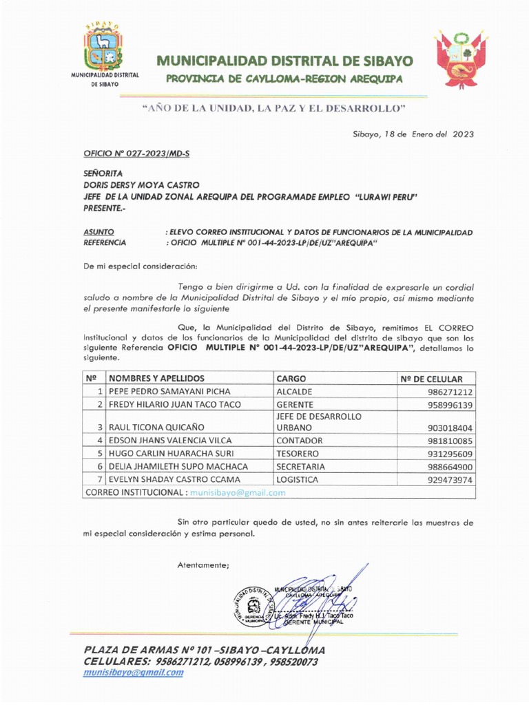 Oficio #027 | PDF