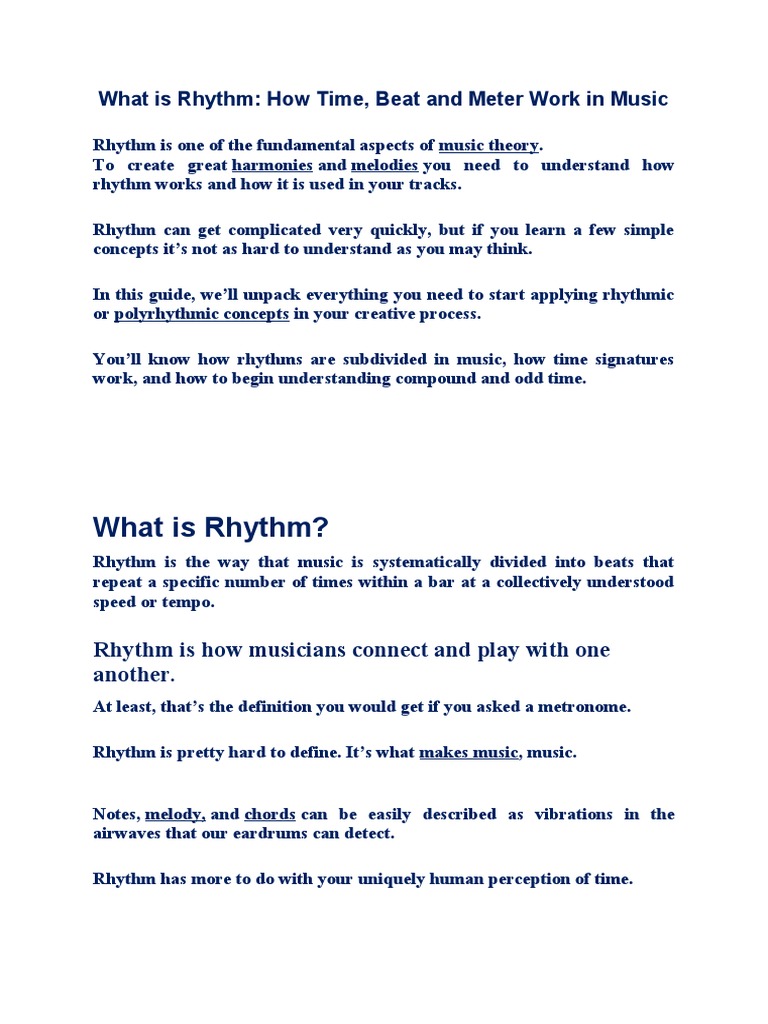 What Is Rhythm | PDF | Rhythm | Tempo