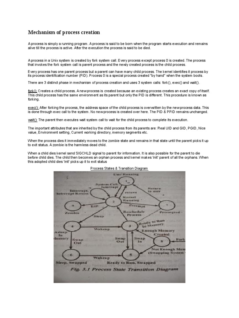 U2 - Mechanism of Process Creation - 37 - 01-10-20 | PDF | Process (Computing) | System Software