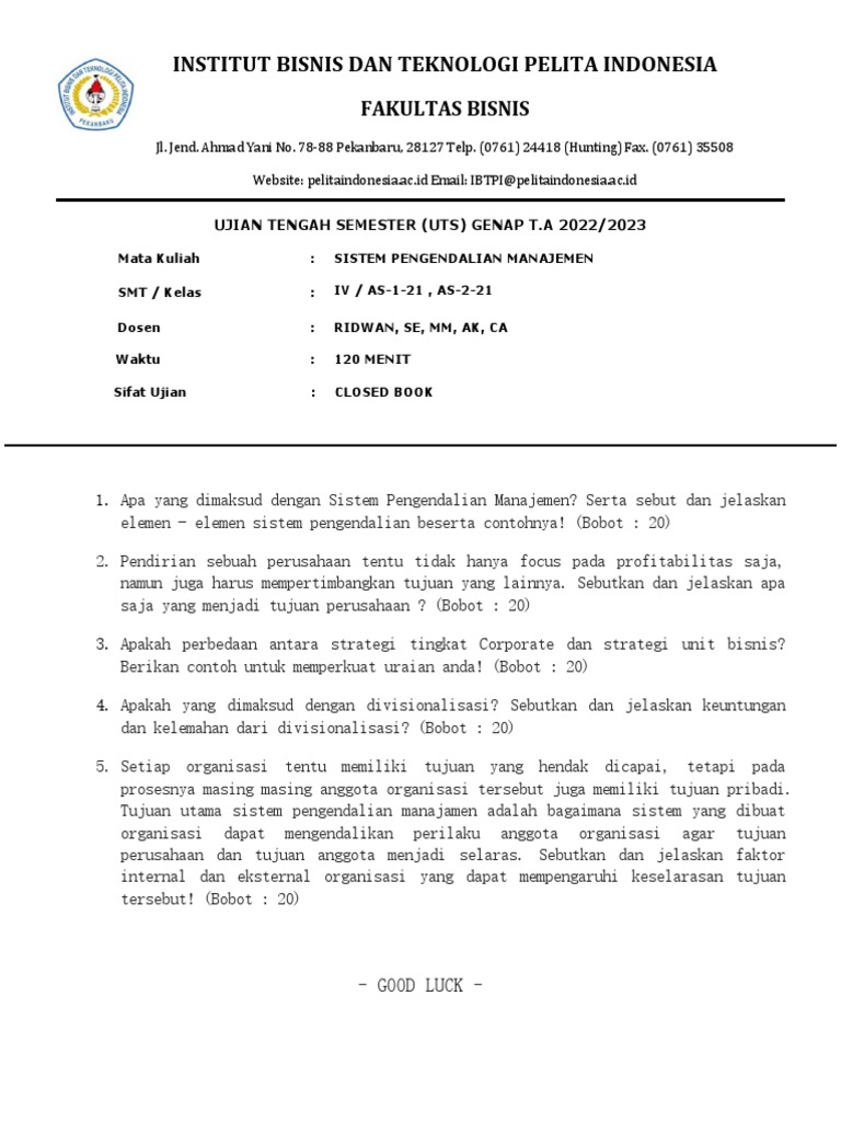 Uts As 1 As 2 210020651530432ak8 | PDF | Bisnis