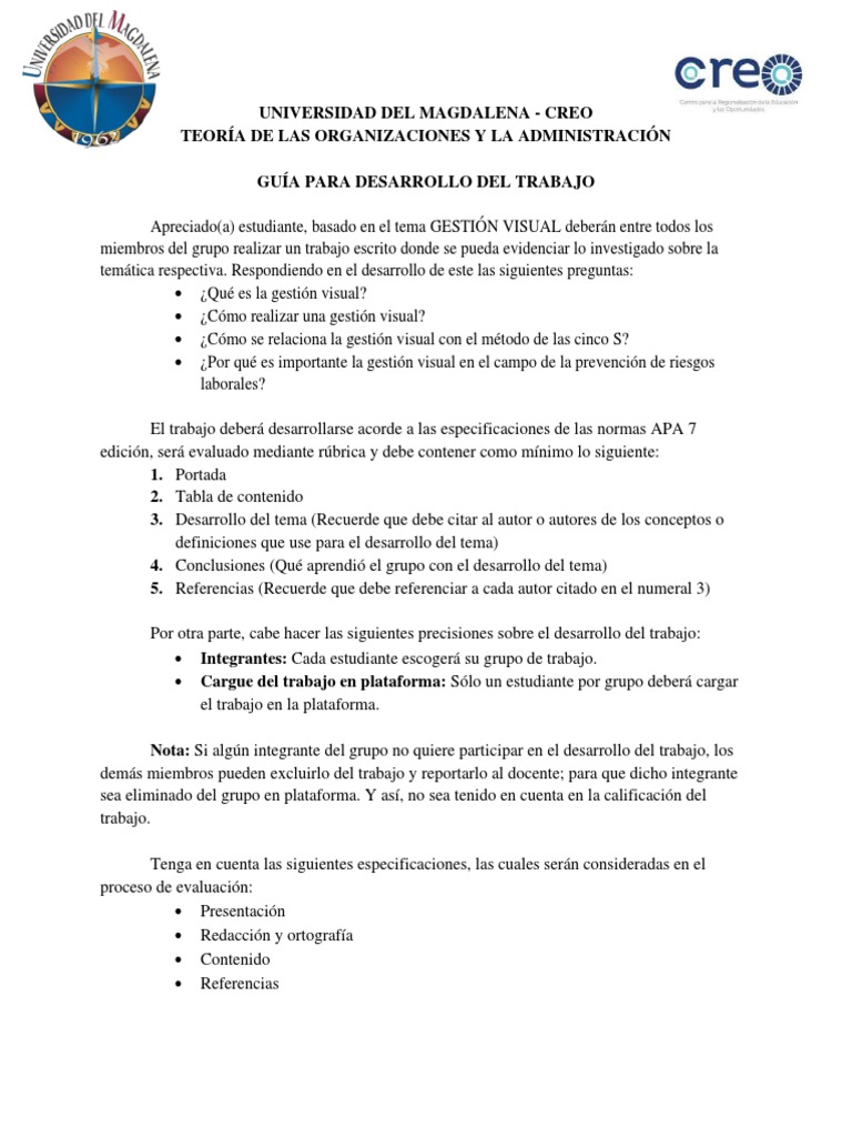 Guía para El Desarrollo Del Trabajo Grupal 2 | PDF