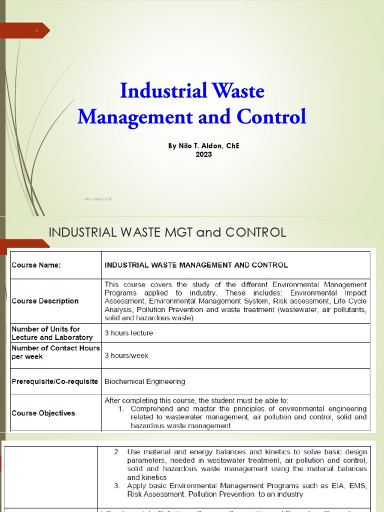 Understanding Industrial Waste Management: Concepts, Techniques and ...