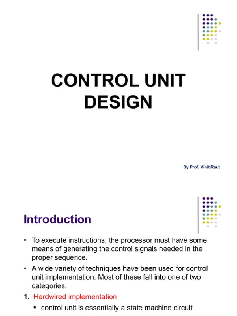 Control Unit Design | PDF Control Unit Design | PDF