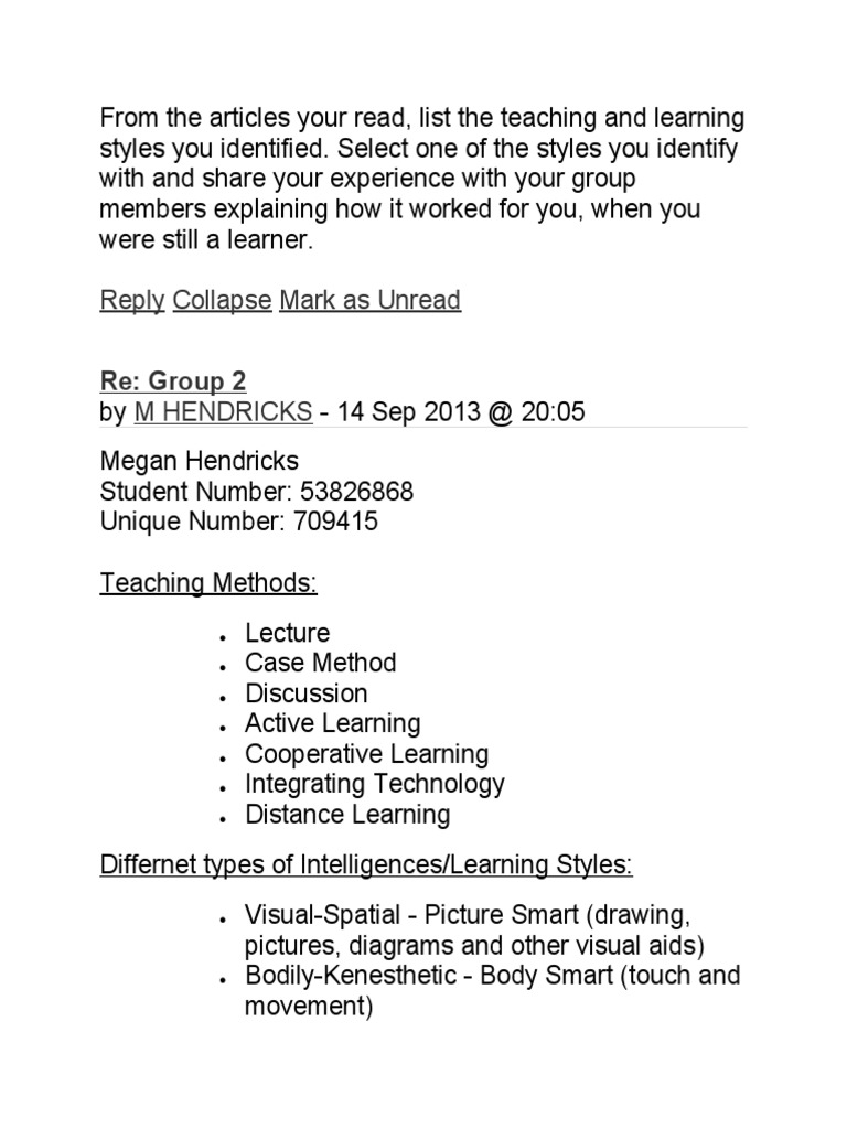 Teaching and Learning Styles Analysis | PDF | Learning Styles | Learning