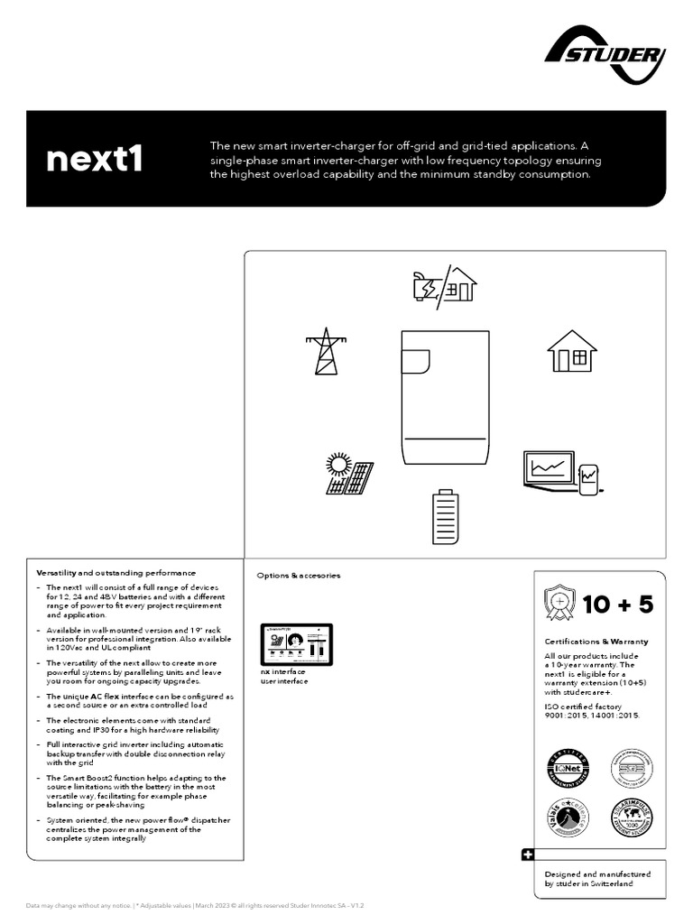 Studer Next nx1 A4 WEB | PDF | Power Inverter | Photovoltaics
