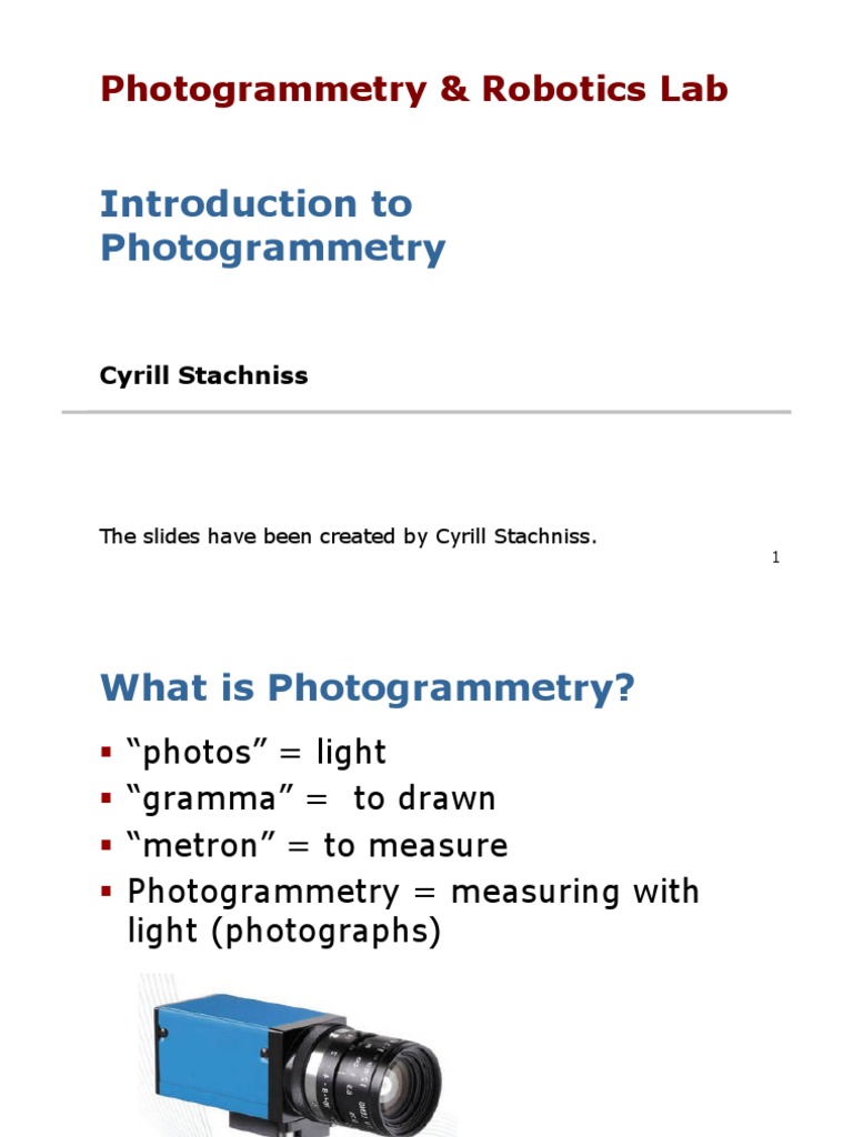 Camera Notes For Photogrammetry | PDF | Computer Vision | Imaging