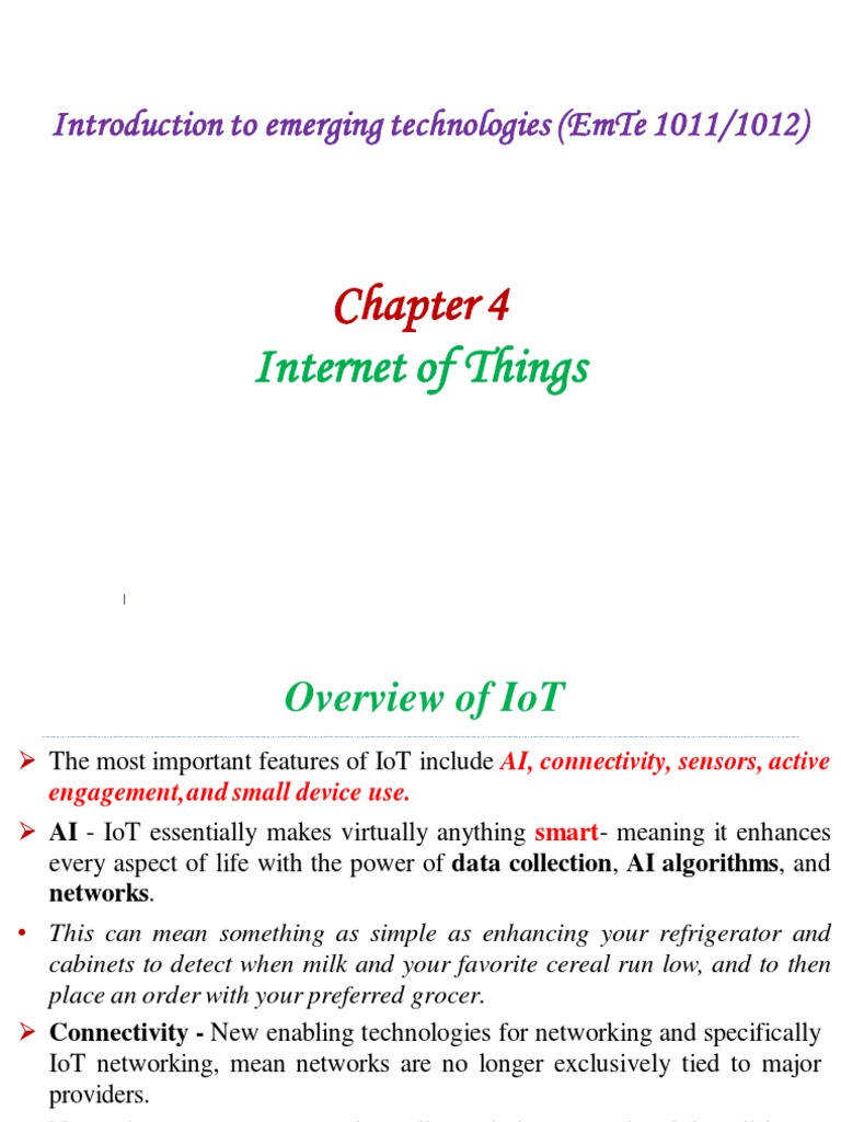 Chapter 4 - EMT | PDF | Internet Of Things | Home Automation