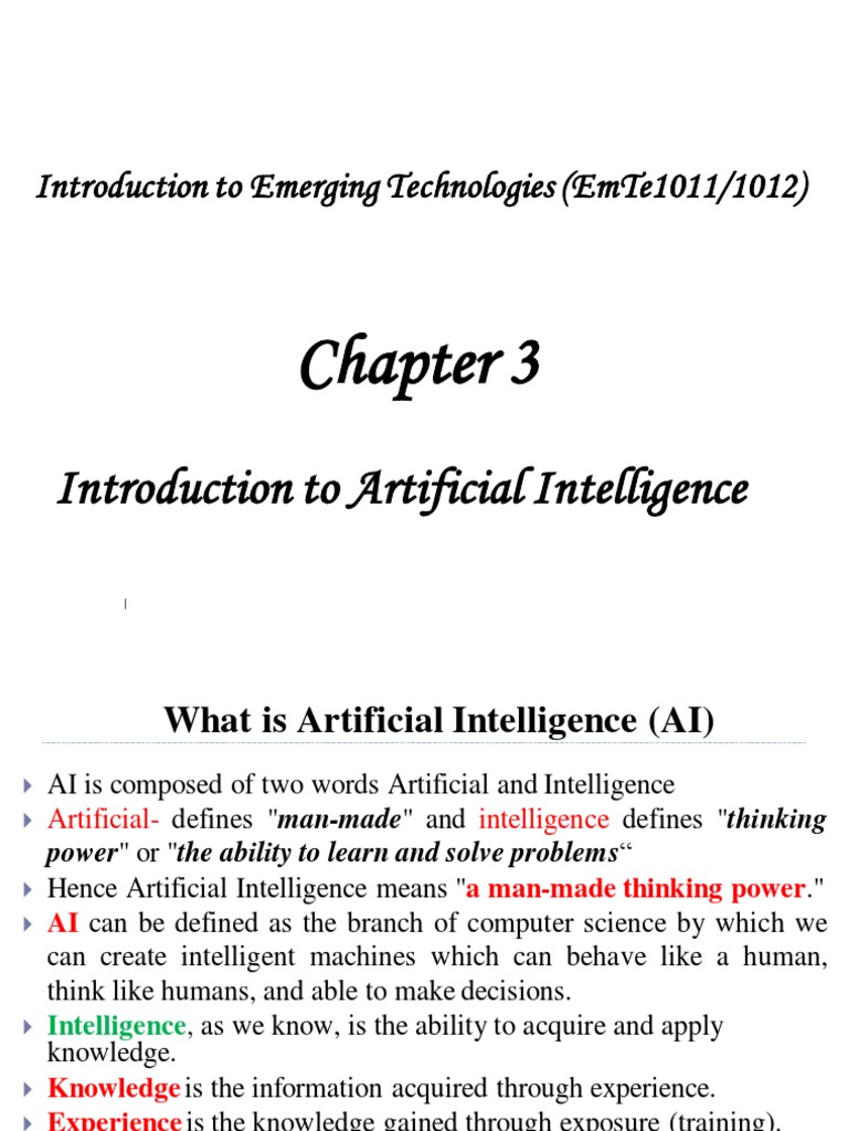 Chapter 3 - EMT | PDF | Artificial Intelligence | Intelligence (AI ...