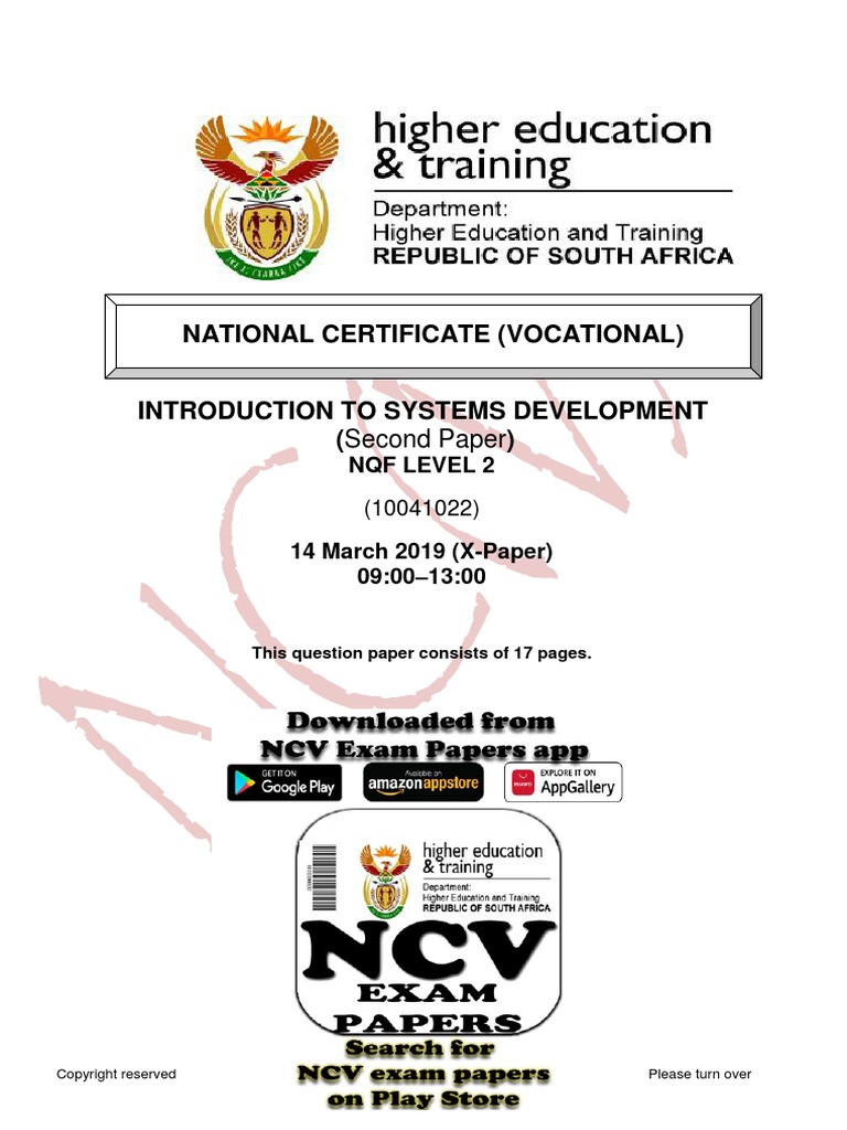NC1600 - Introduction To Systems Development L2 P2 QP Supp 2019 | PDF ...