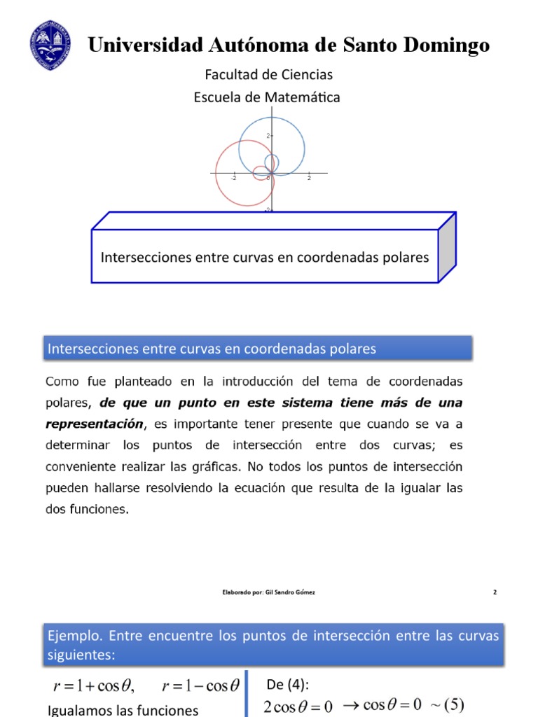 Intersecciones en Coordenadas Polares | PDF