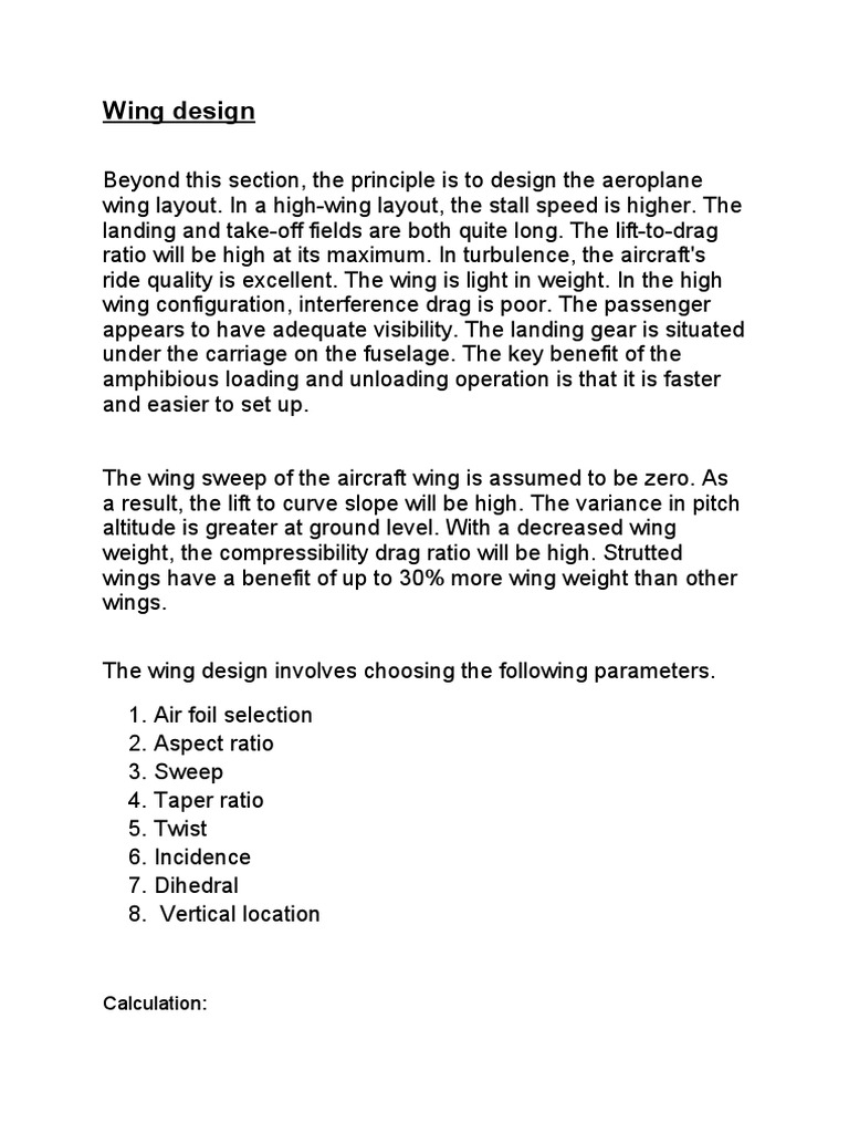 Wing Design | PDF