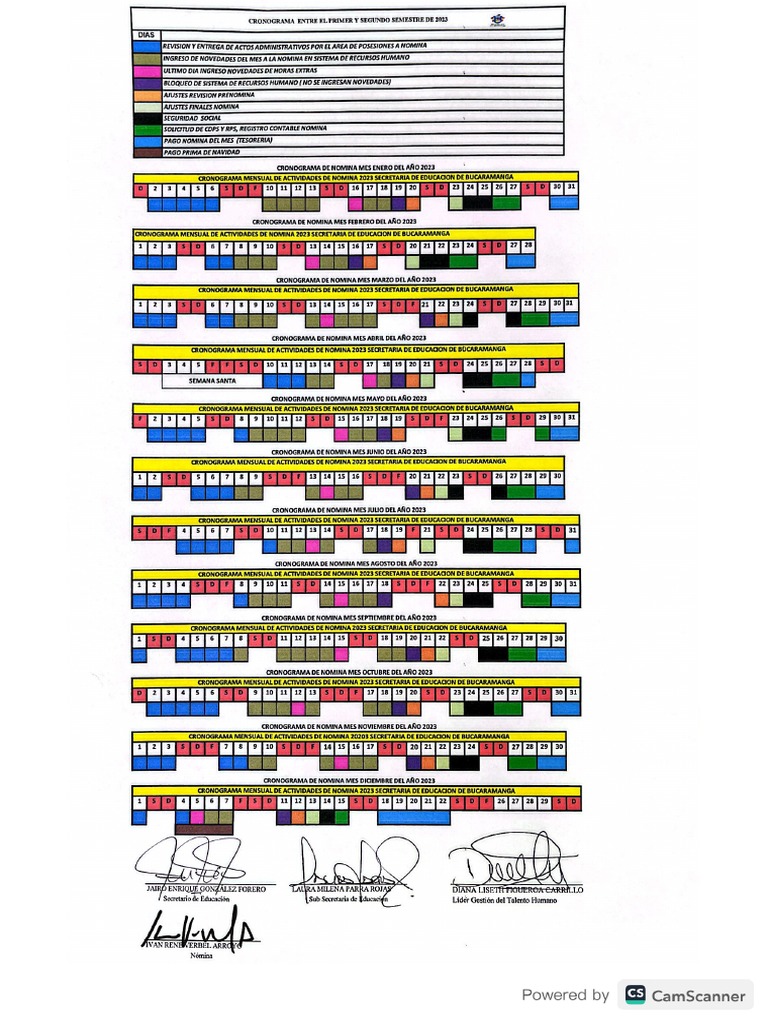 Cronograma De Nómina Año 2023 Pdf
