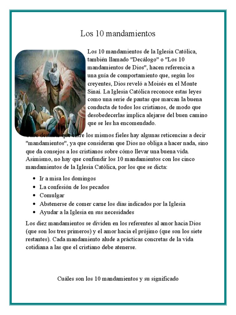 Significado de los 10 Mandamientos | PDF | Diez Mandamientos | Dios