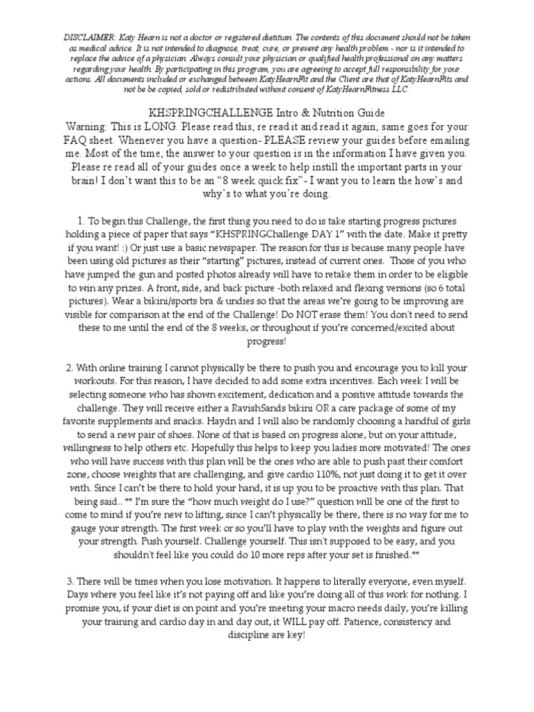 Khsc Intro Nutrition Supplement Guide Pdf Nutrients Fat