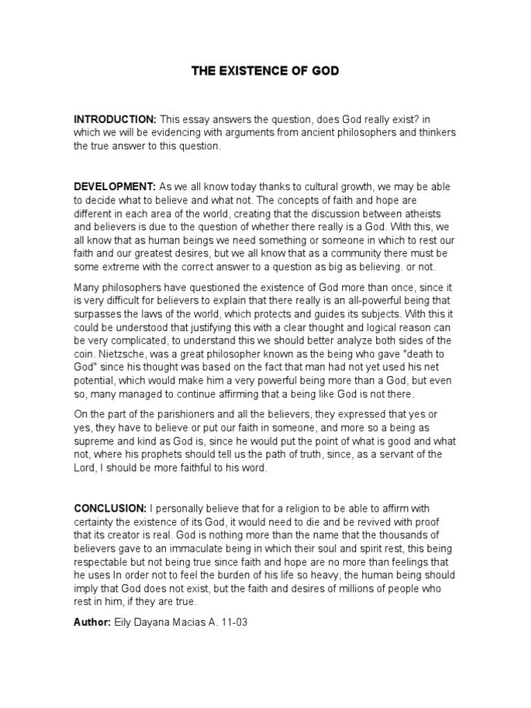 The Existence of God | PDF | God | Existence Of God